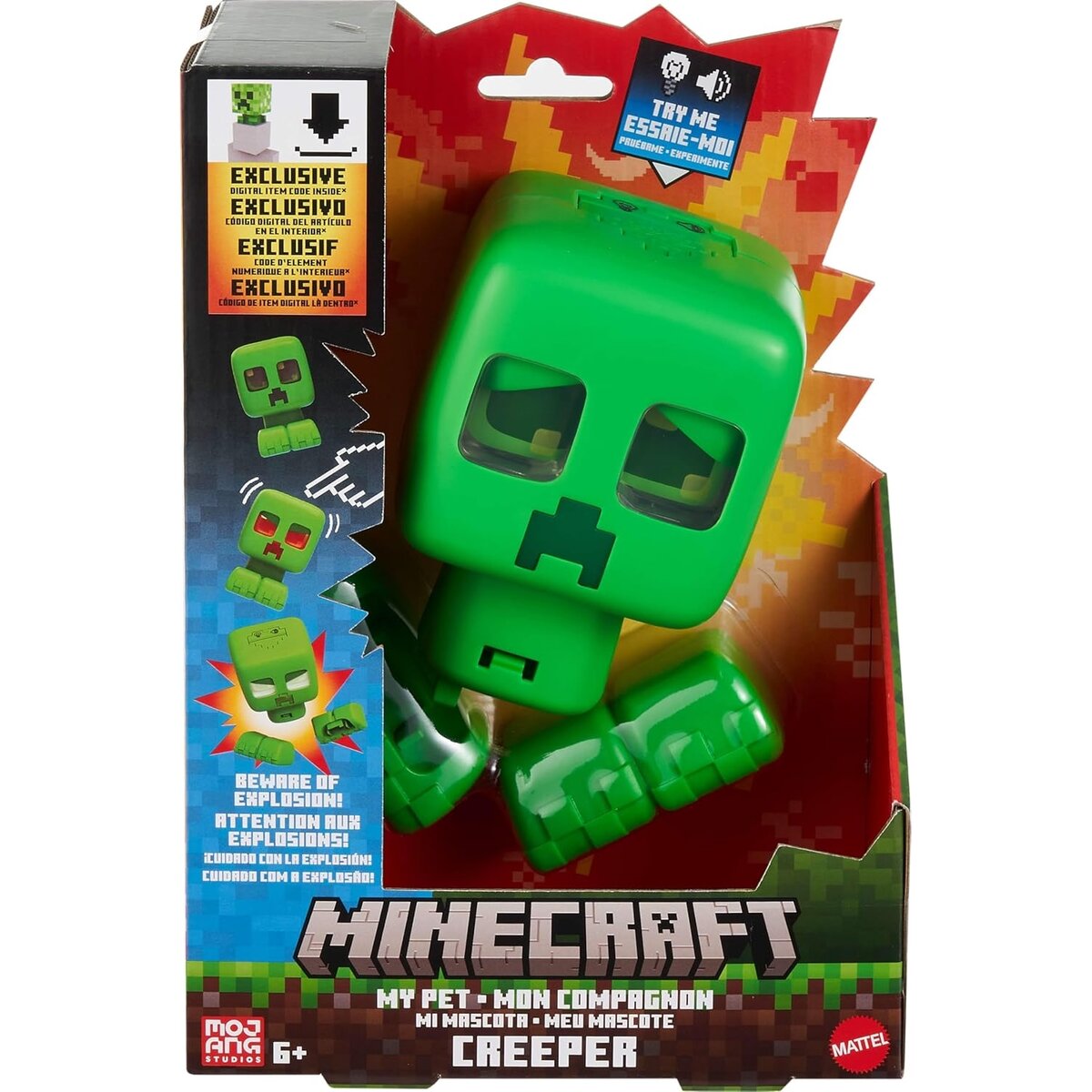 Mattel JGX49 - Minecraft - Figurine Creeper mon animal de compagnie ...