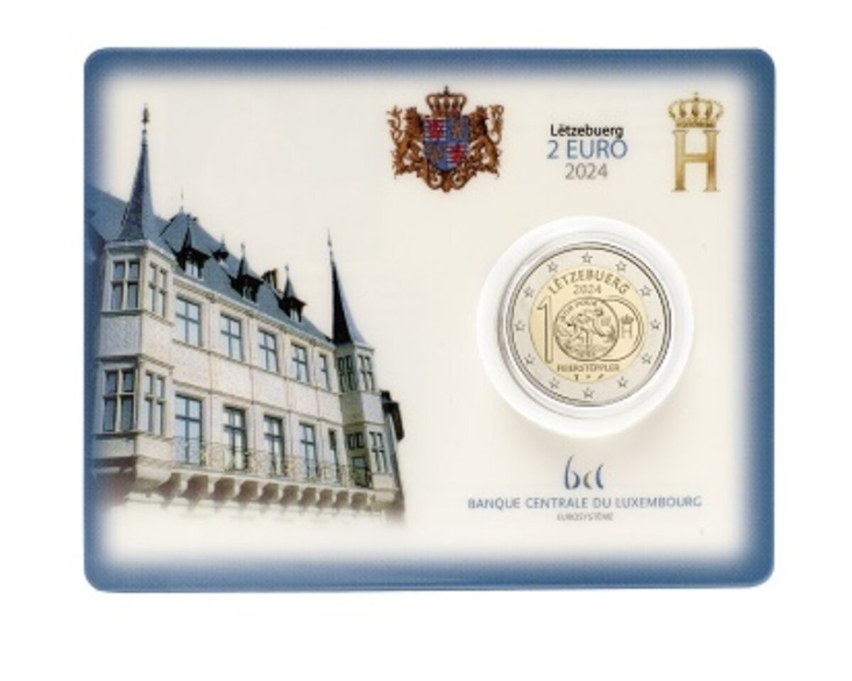 Pièce de monnaie 2 euro commémorative Luxembourg 2024 BU - Bon pour 1 ...