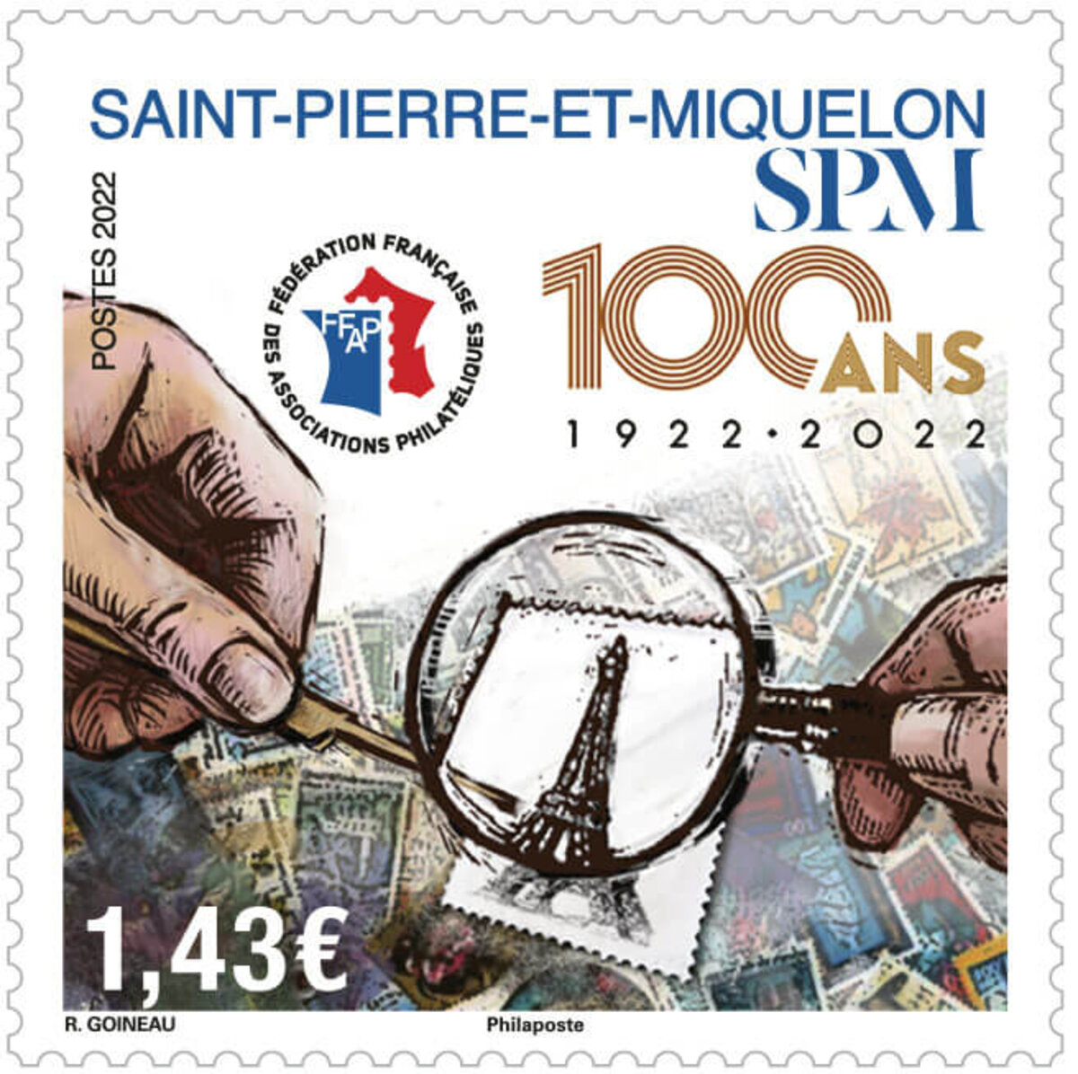 Timbre Saint Pierre et Miquelon - 100 ans de la Fédération Française ...