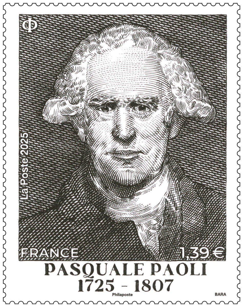 Timbre - Pasquale Paoli (1725-1807) - Lettre verte - La Poste