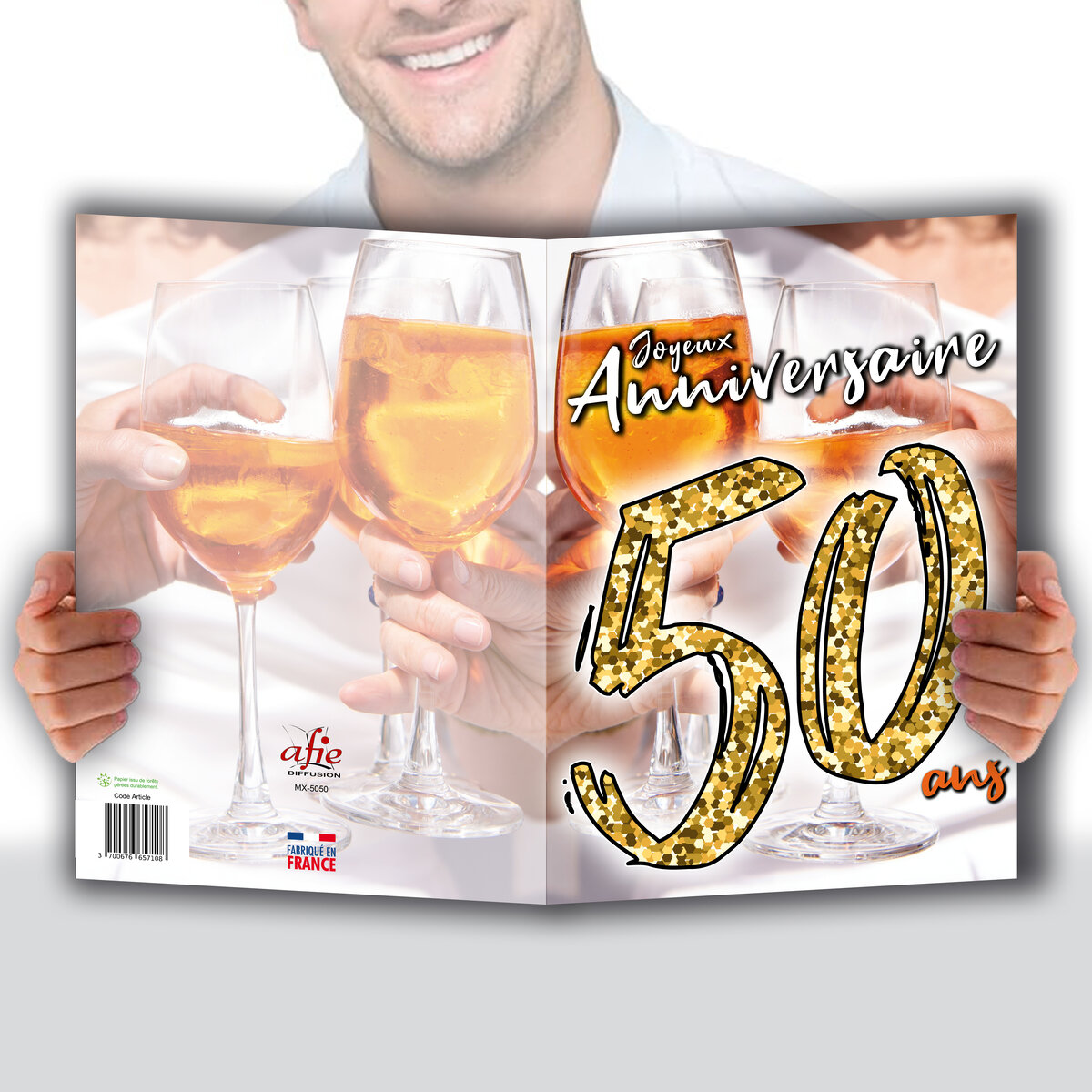 MAXI Grande Carte Géante XXL pour ANNIVERSAIRE 50 ANS Mixte H/F ...