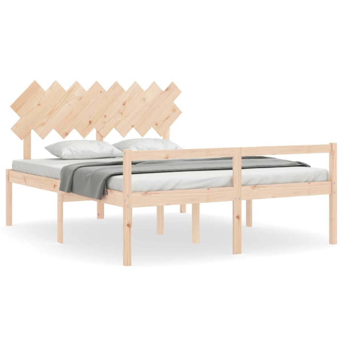 vidaXL Lit pour personne âgée sans matelas 160x200 cm bois massif - La ...