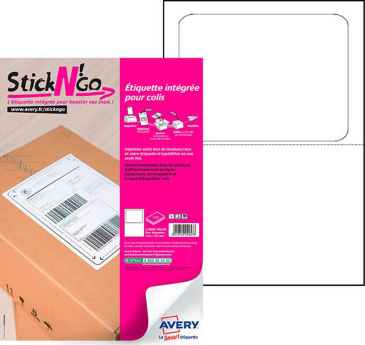 Lot de 100 étiquettes pour Colissimo - L7980-100 - La Poste