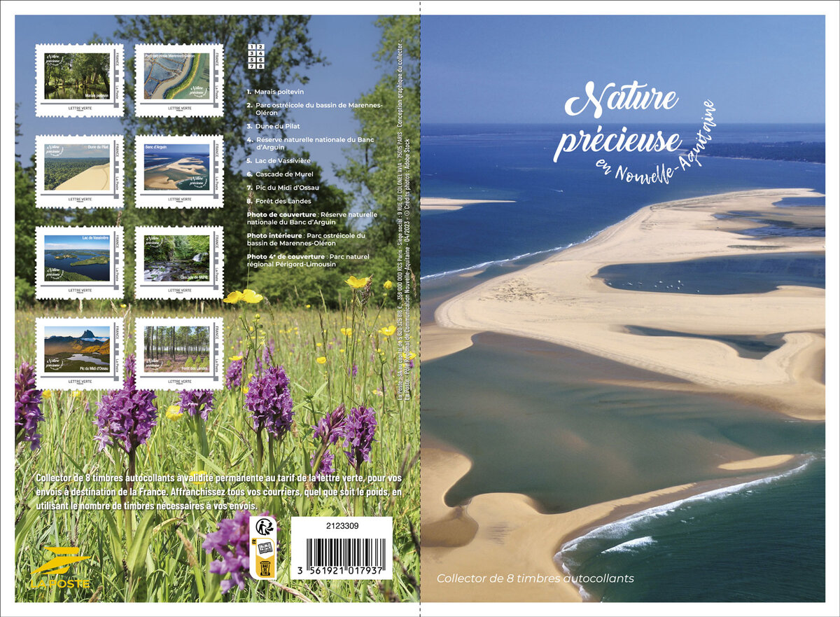 Collector 8 timbres - Nature précieuse en Nouvelle-Aquitaine - Lettre ...