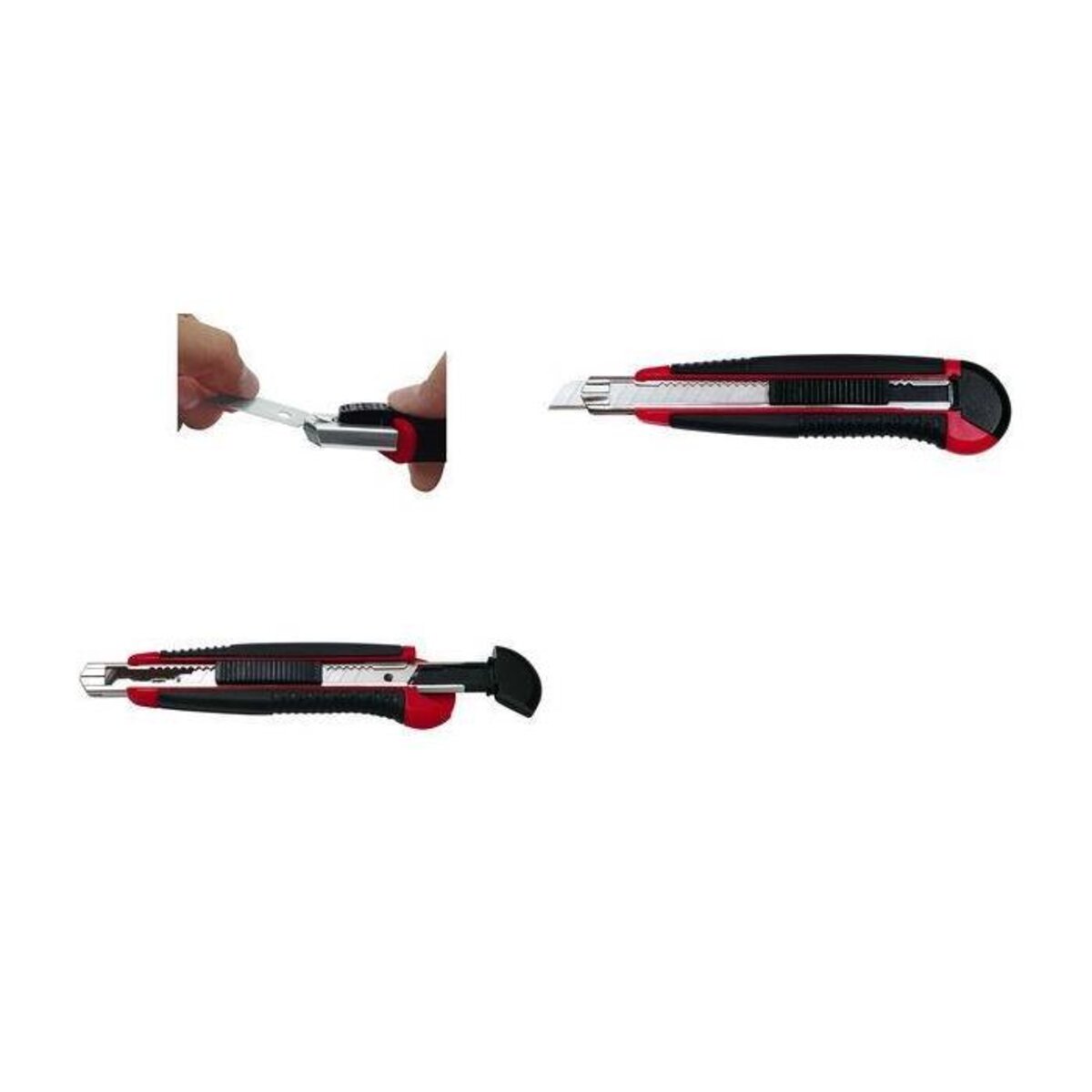 cutter professionnel Auto-Load, lame: 18 mm, noir/rouge WEDO - La Poste