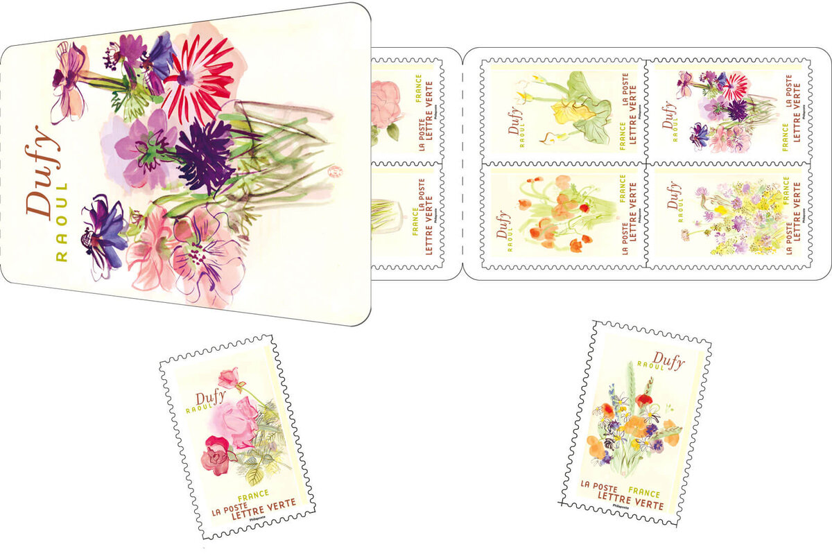 Carnet de 12 timbres - Raoul Dufy - Lettre verte - La Poste