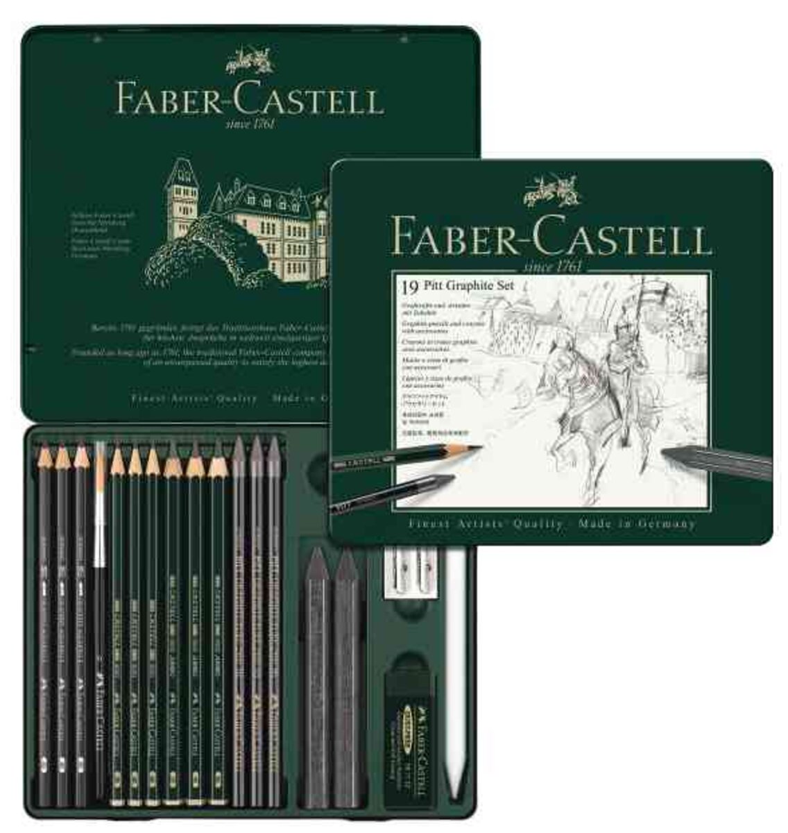 Set PITT GRAPHITE 19 pièces en boite métallique FABER-CASTELL - La Poste
