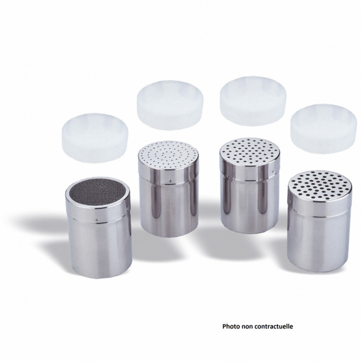 Saupoudreuse en inox maillée avec couvercle - pujadas - - acier ...