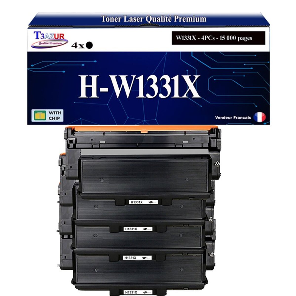 T3AZUR -4xToners compatibles avec HP W1331X (331X) pour HP Laser 408dn ...