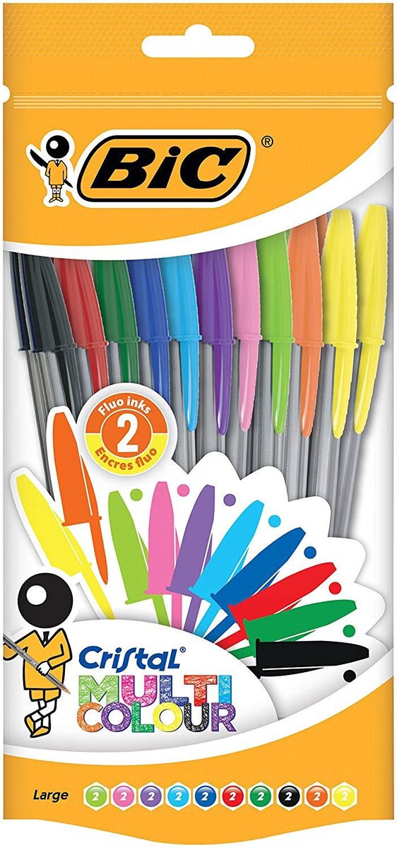 Pack de 20 Stylos Cristal Multicolor BIC - La Poste