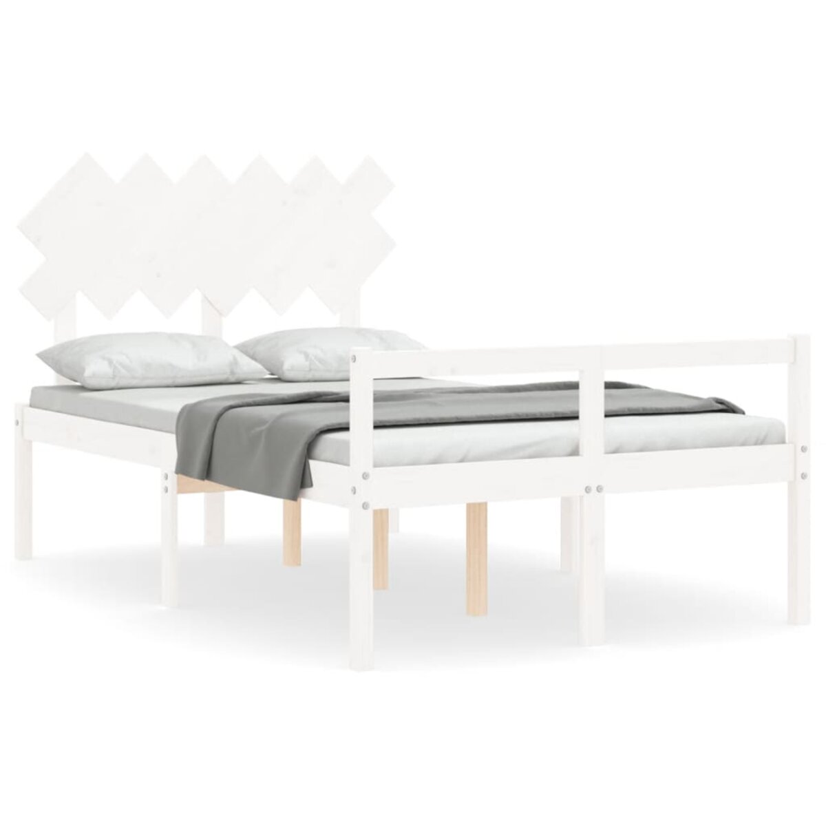 vidaXL Lit pour personne âgée sans matelas blanc 120x200cm bois massif ...