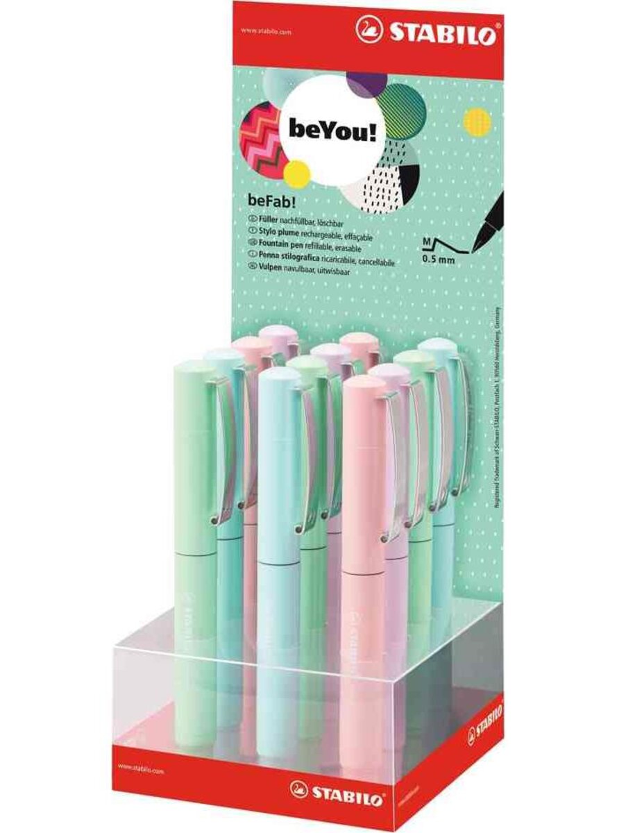 Stylo plume beFab! PASTEL, présentoir de 12 STABILO - La Poste