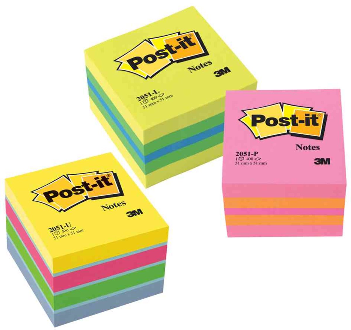 Note Repositionnables mini cube 2051-U, 51 x 51 mm 400 Feuilles Ultra ...