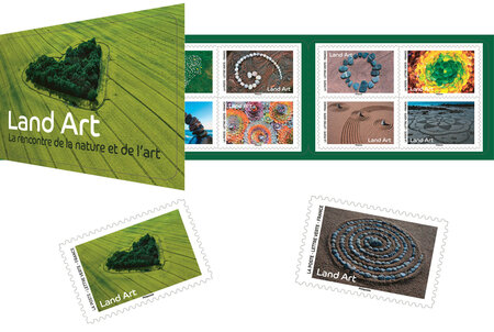 Carnet de 12 timbres - Land Art - Lettre Verte - La Poste