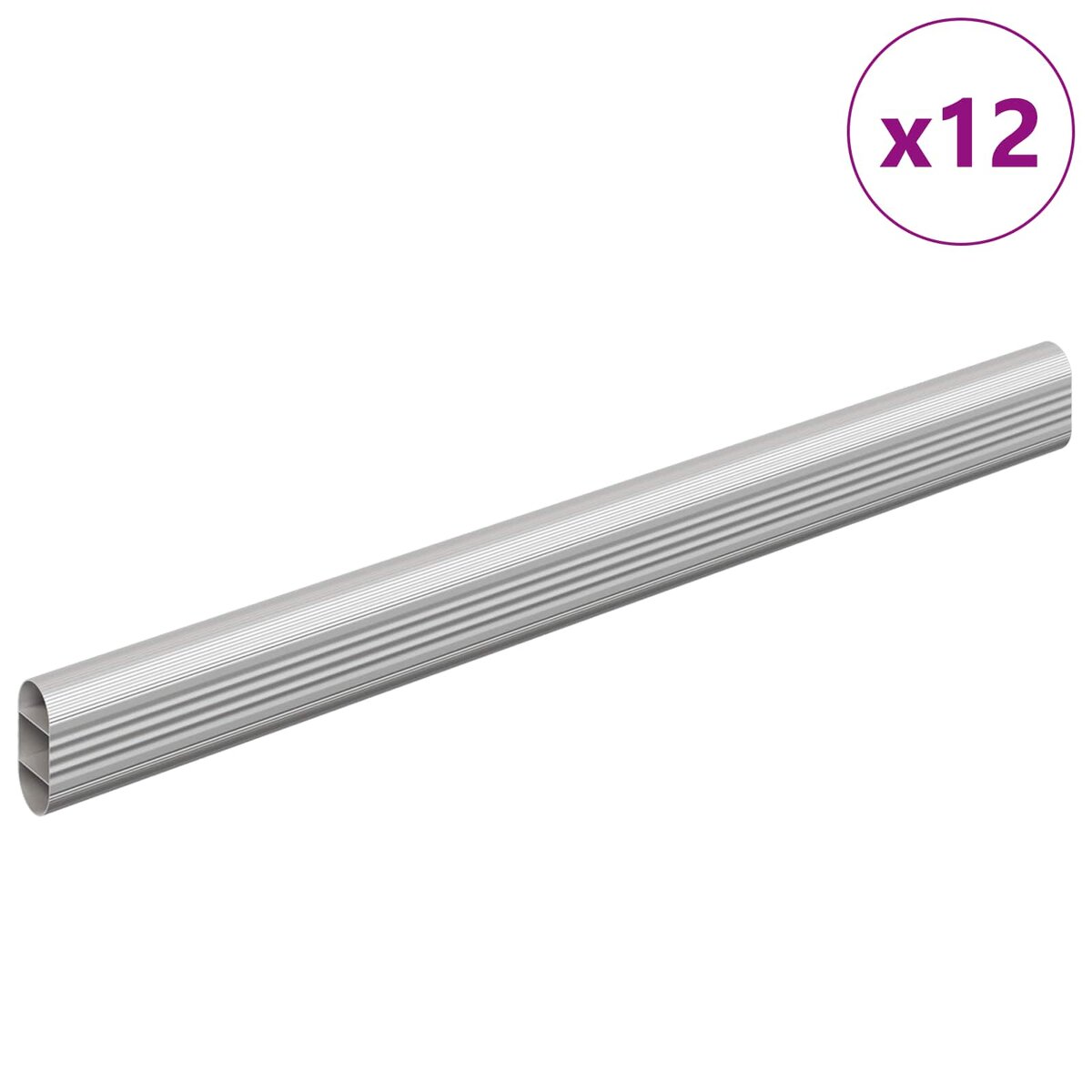 vidaXL Tige de placard 12 Pièces Argenté 764 x 15 x 29 mm - La Poste