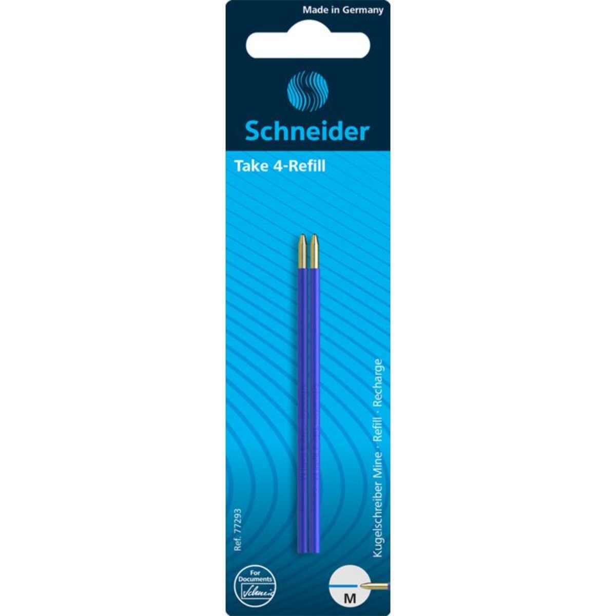Lot de 2 recharges stylo bille take 4 refill pointe moyenne bleue ...