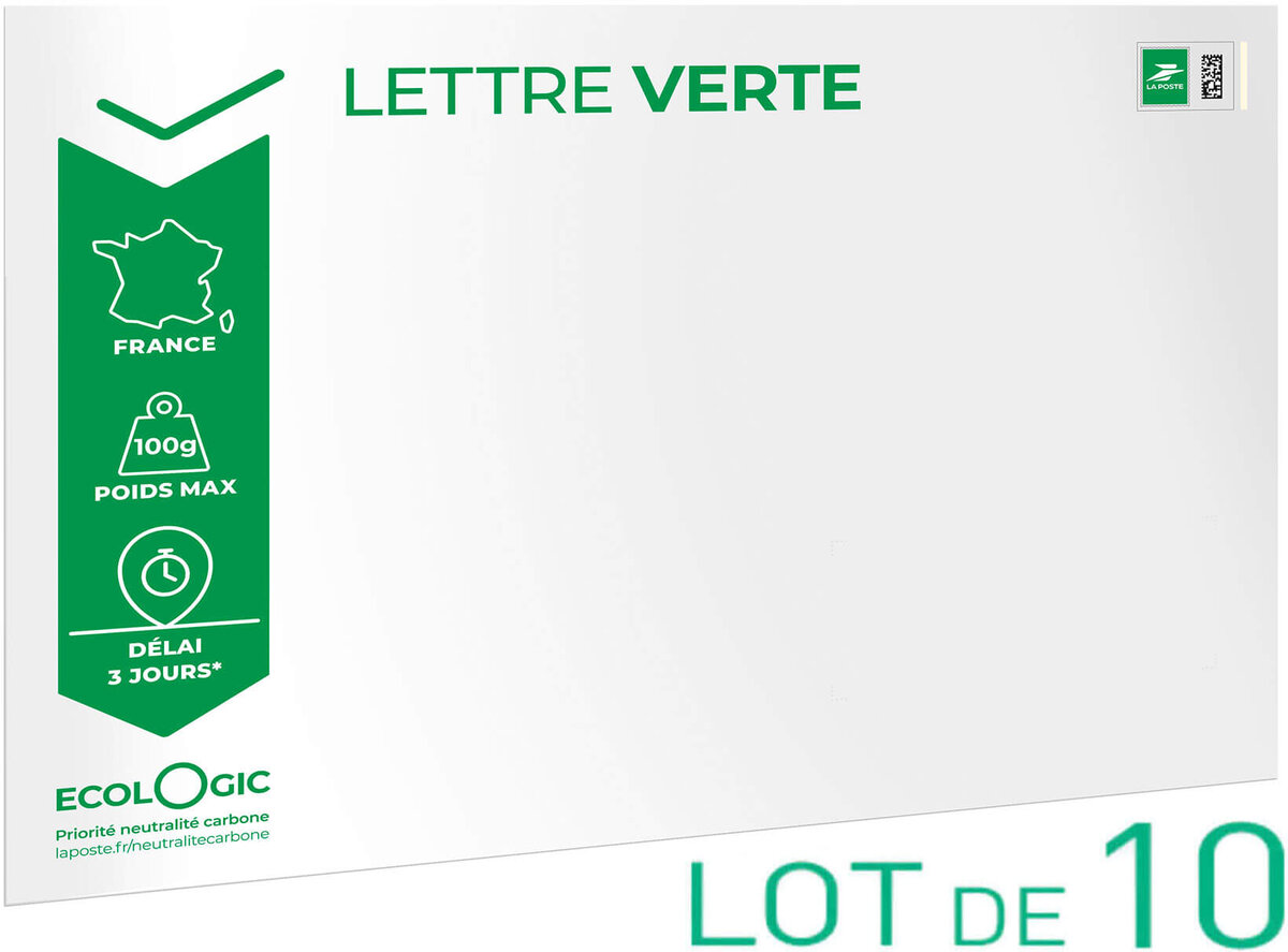 Prêt-à-Poster - Lettre Verte - 100g - Format C4 - Enveloppes en lot de ...