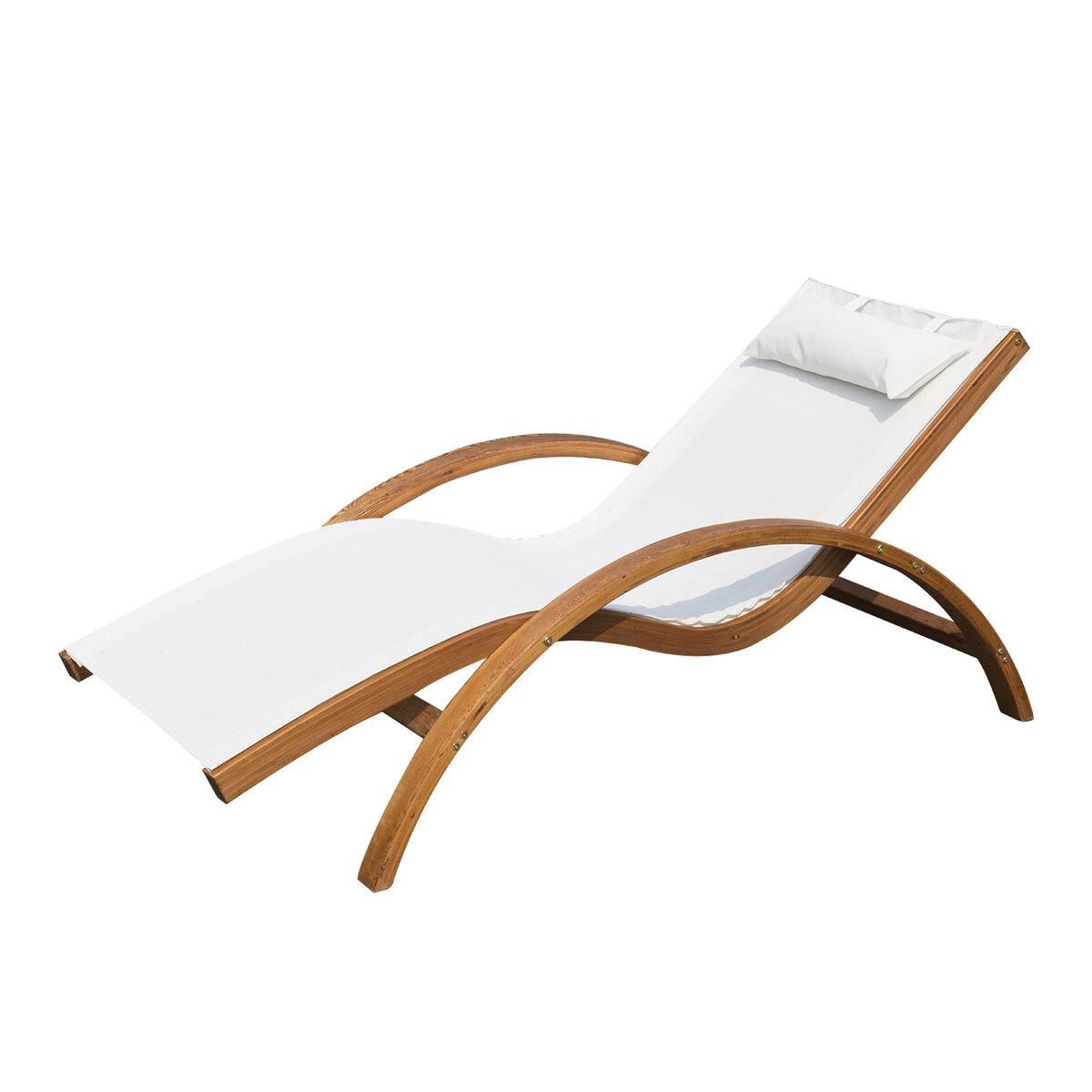 Transat chaise longue design style tropical bois massif naturel coloris ...