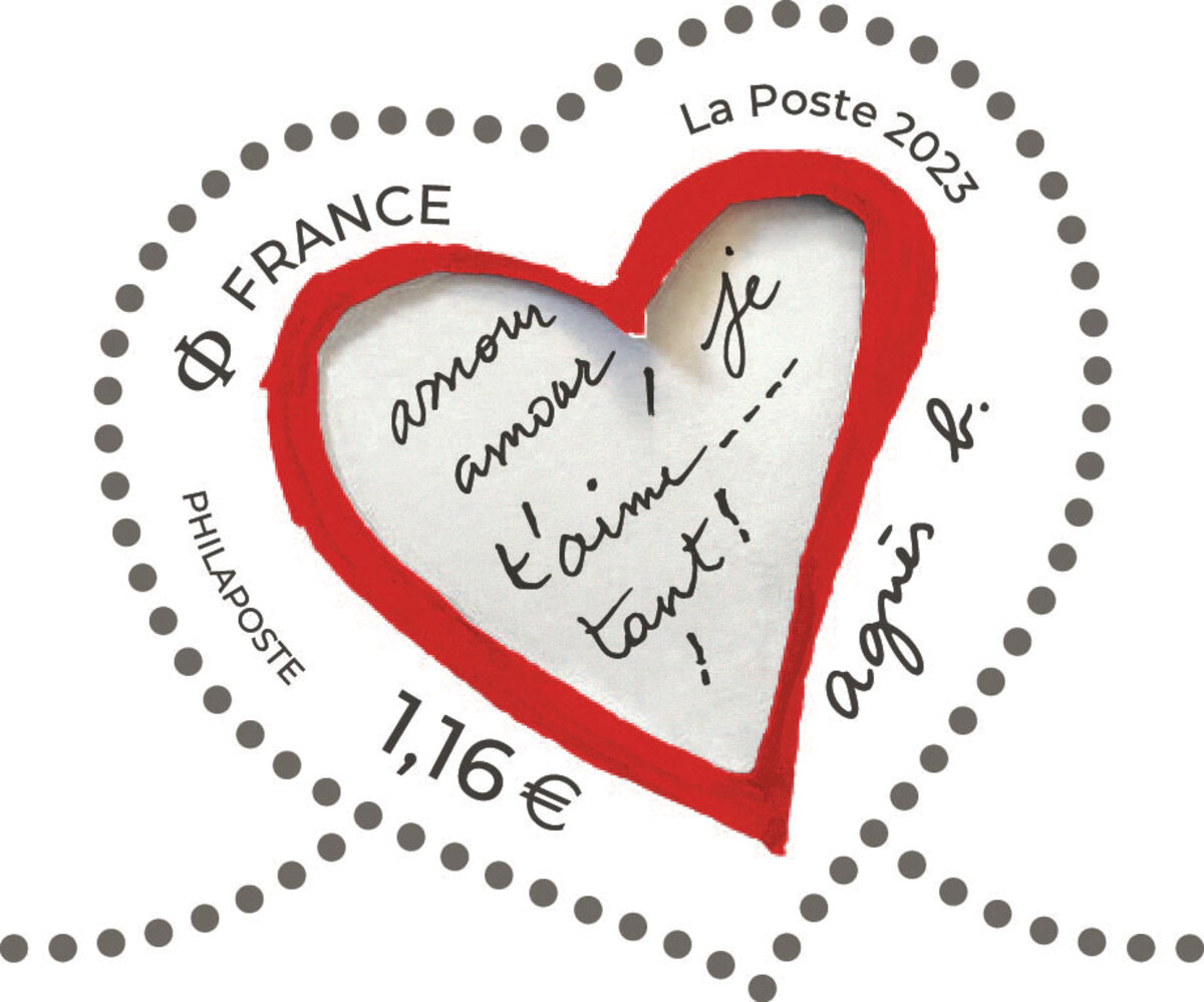 Timbre coeur - agnès b. - Lettre verte - 20g - La Poste