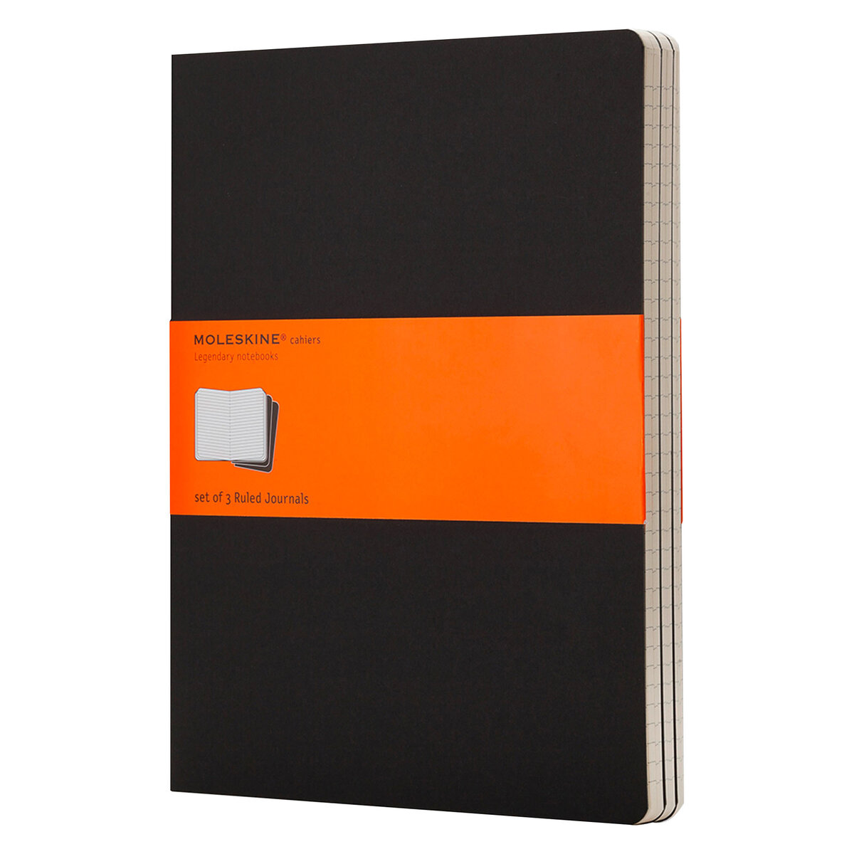 Set de 3 cahiers moleskine noir 19 x 25 cm ivoire ligné 120 pages - La ...