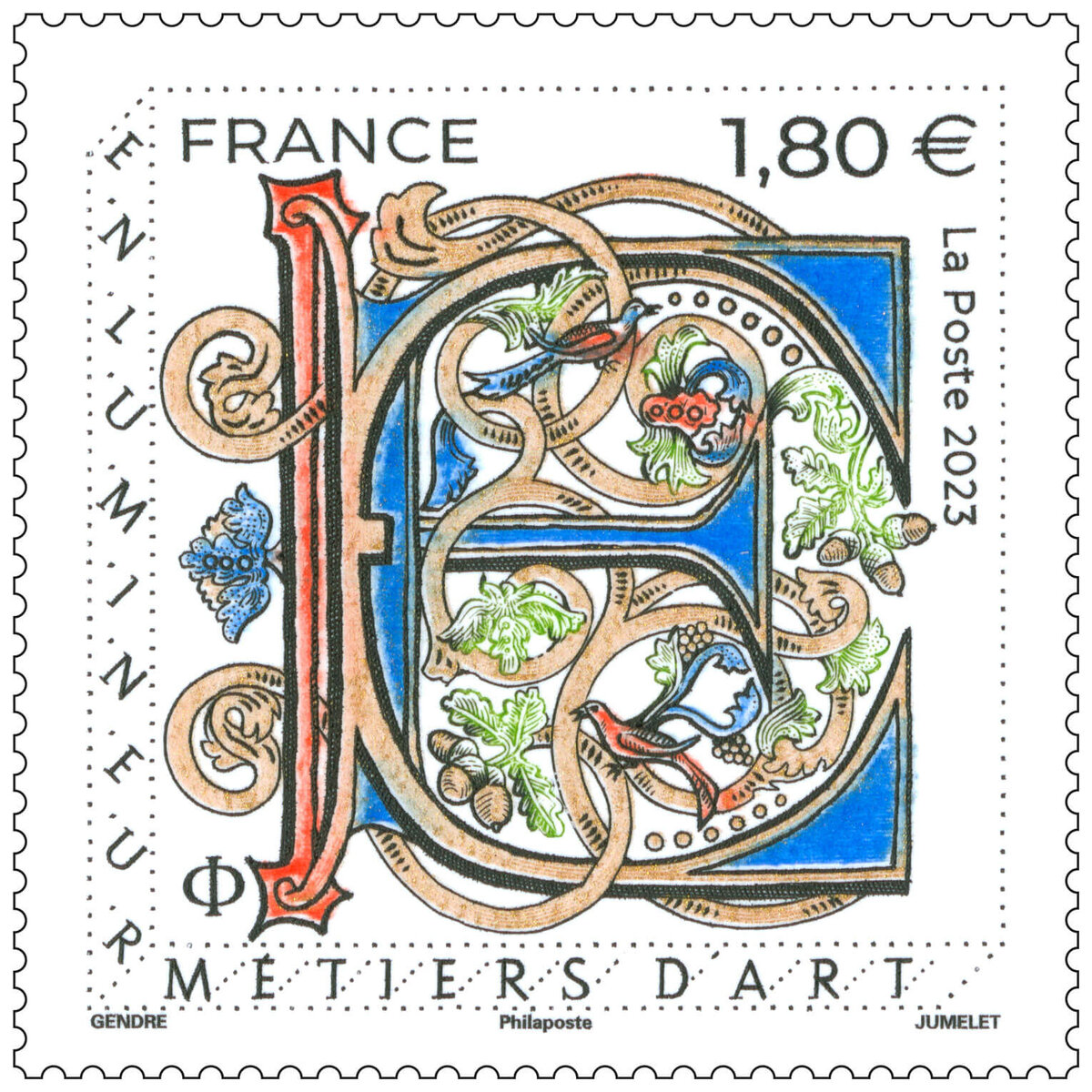 Timbre - Métiers d'art - Enlumineur - Lettre internationale - La Poste