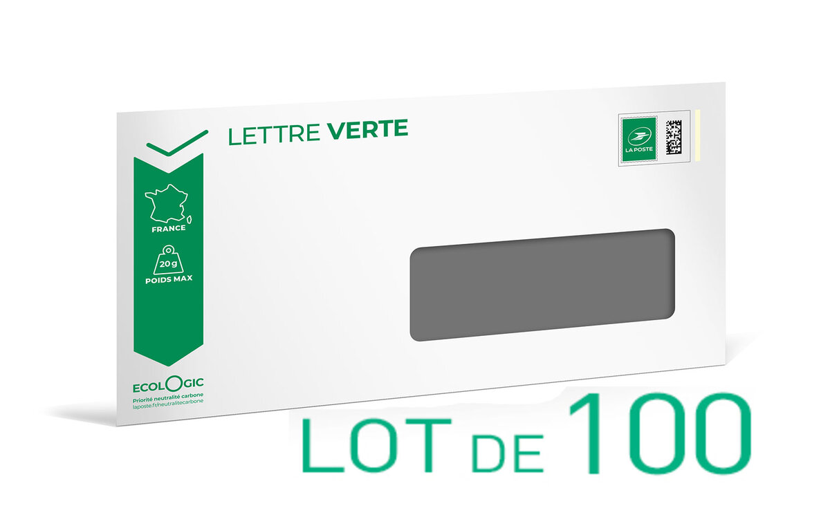 Prêt-à-Poster - Lettre Verte - 20g - Format DL - Enveloppes à fenêtre ...
