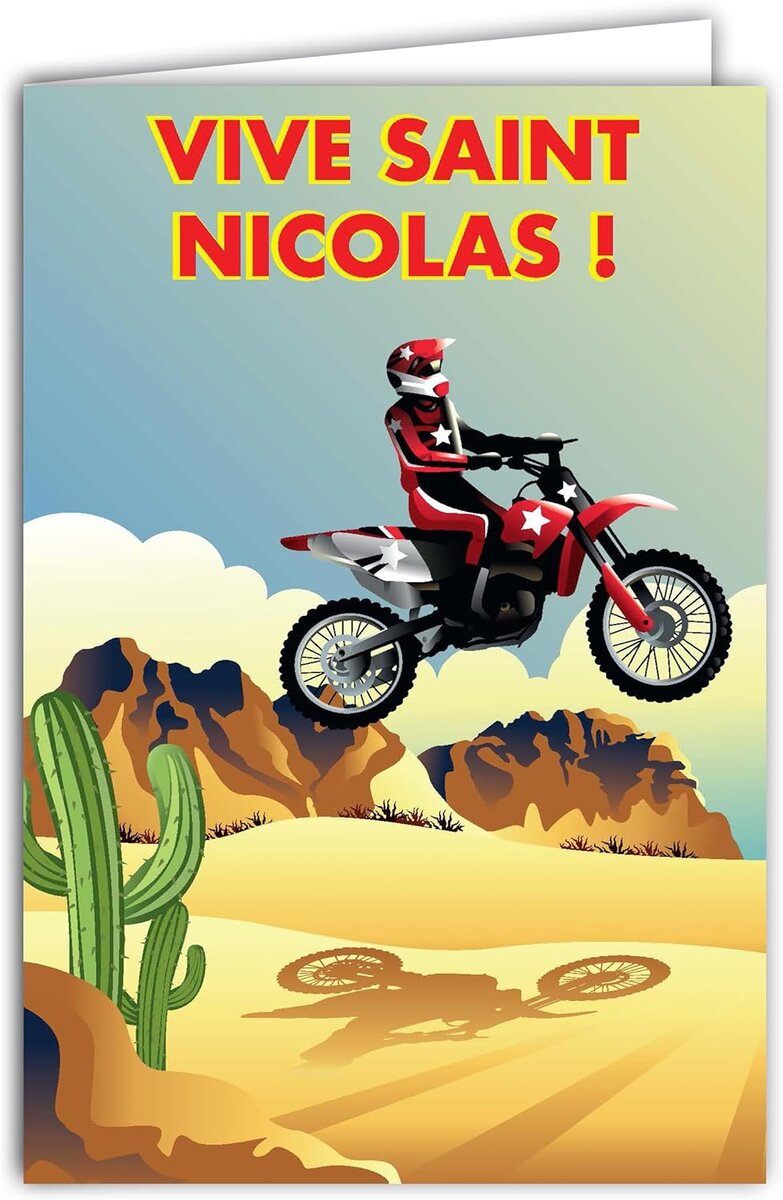 Carte vive saint nicolas bonne fête 6 décembre avec enveloppe blanche ...