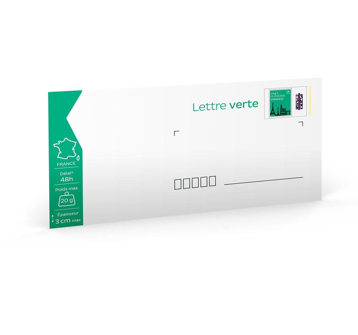 Prêt-à-Poster - Lettre Verte - 20g - Format DL - Enveloppe à l'unité ...
