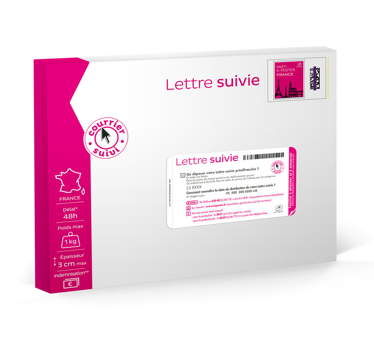 Prêt-à-Poster - Lettre Suivie - 1kg - Pochette cartonnée - La Poste