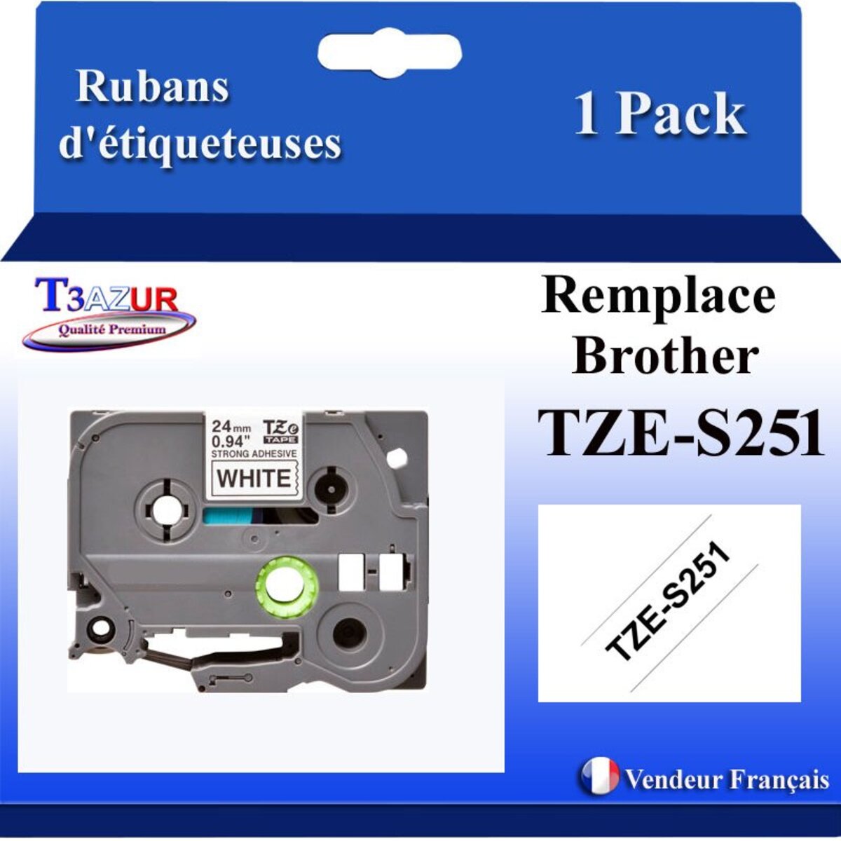 Ruban d'étiqueteuse compatible avec Brother Tze251 Tze-251 pour ...