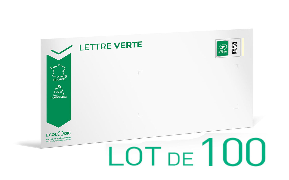 Prêt-à-Poster - Lettre Verte - 20g - Format DL - Enveloppes en lot de ...