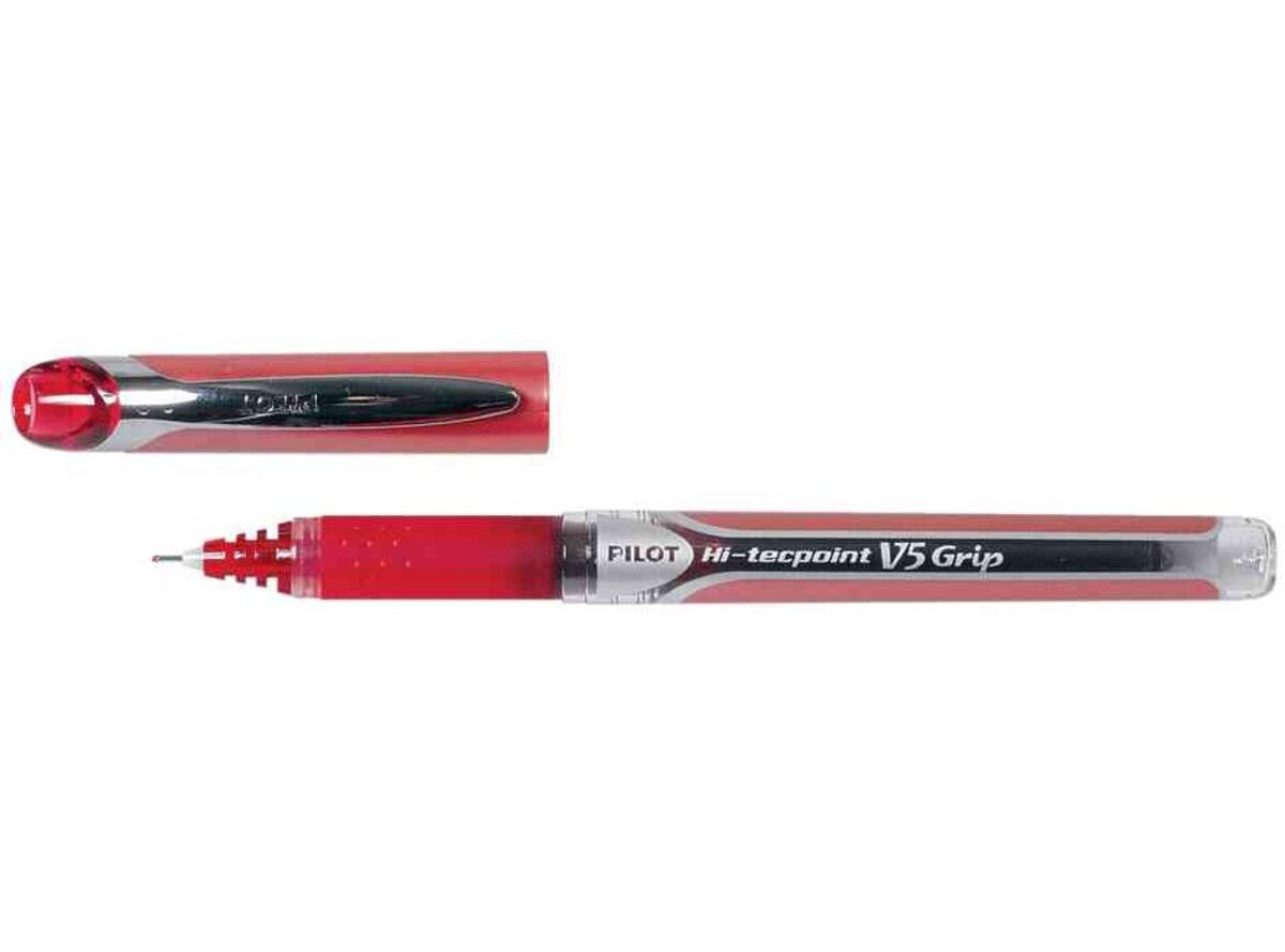 Stylo Roller Hi-Tec V5-Grip Pte Fine Rouge PILOT - La Poste