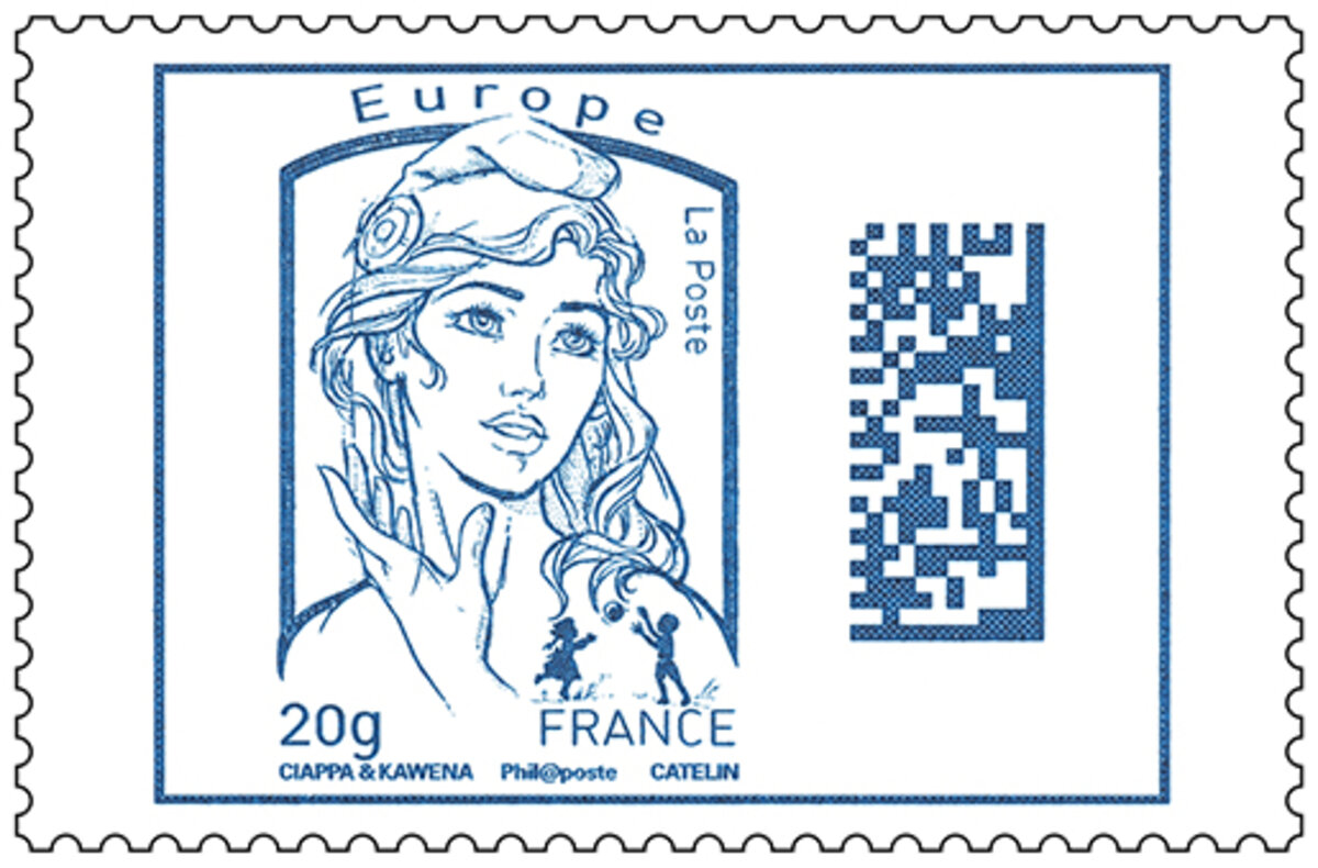 timbre marianne bleu