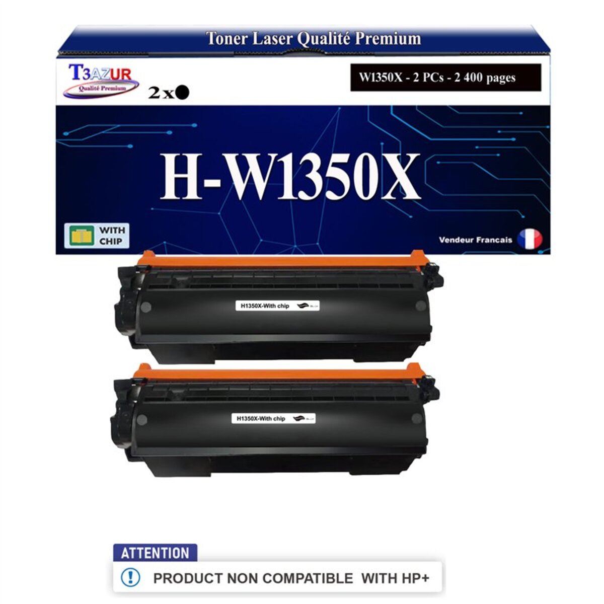 T3AZUR -2x Toners compatibles avec HP W1350X (135X) pour HP LaserJet ...