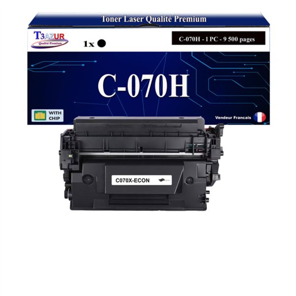 T3AZUR -Toner compatible avec Canon 070H (5640C002) pour Canon LBP ...
