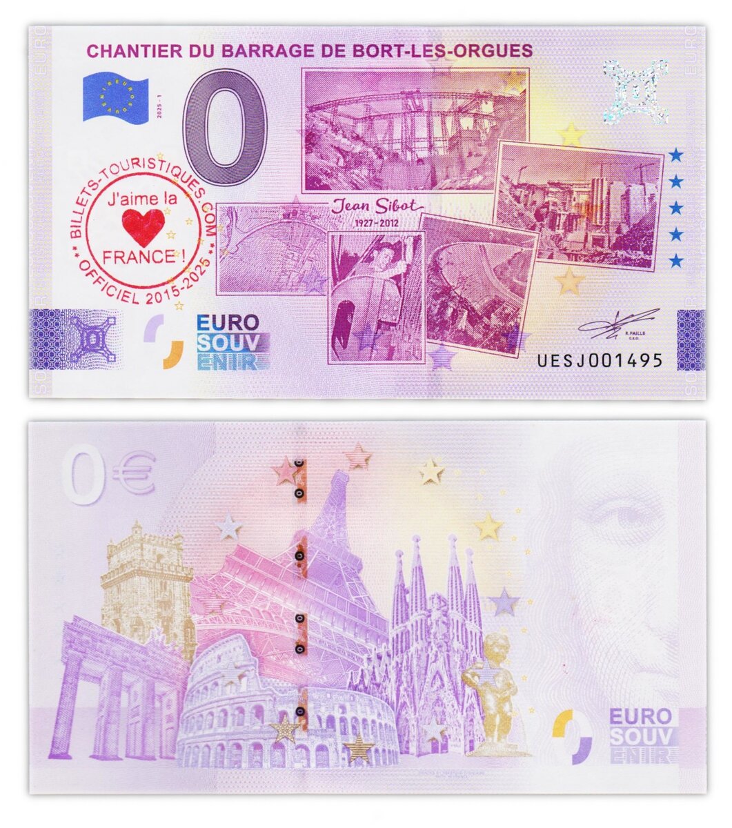 Billet de Collection 0 euro souvenir Chantier du Barrage de Bort les ...
