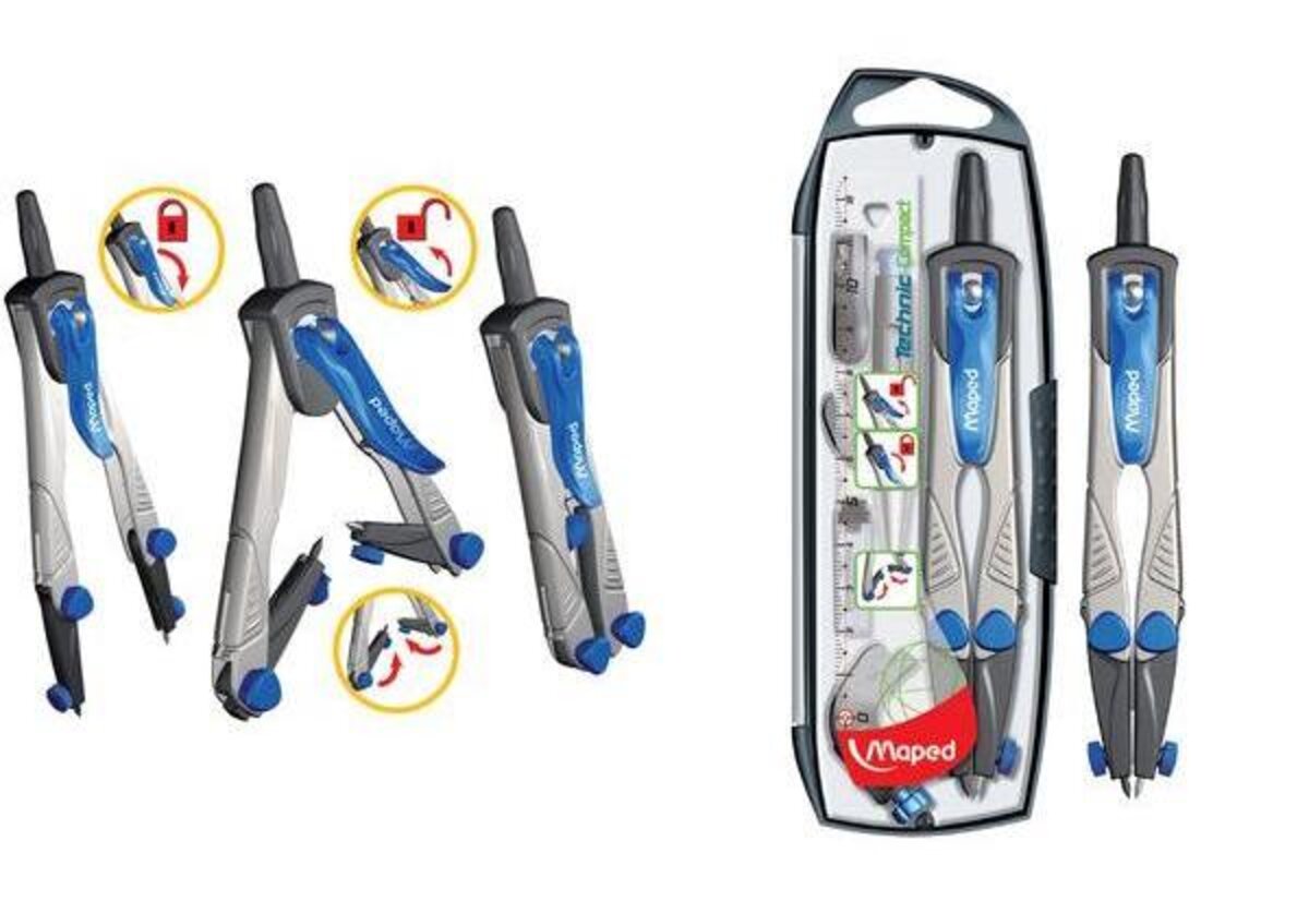 Compas Scolaire Technic Concept 5 pièces L 150 mm Diam 360 mm MAPED ...