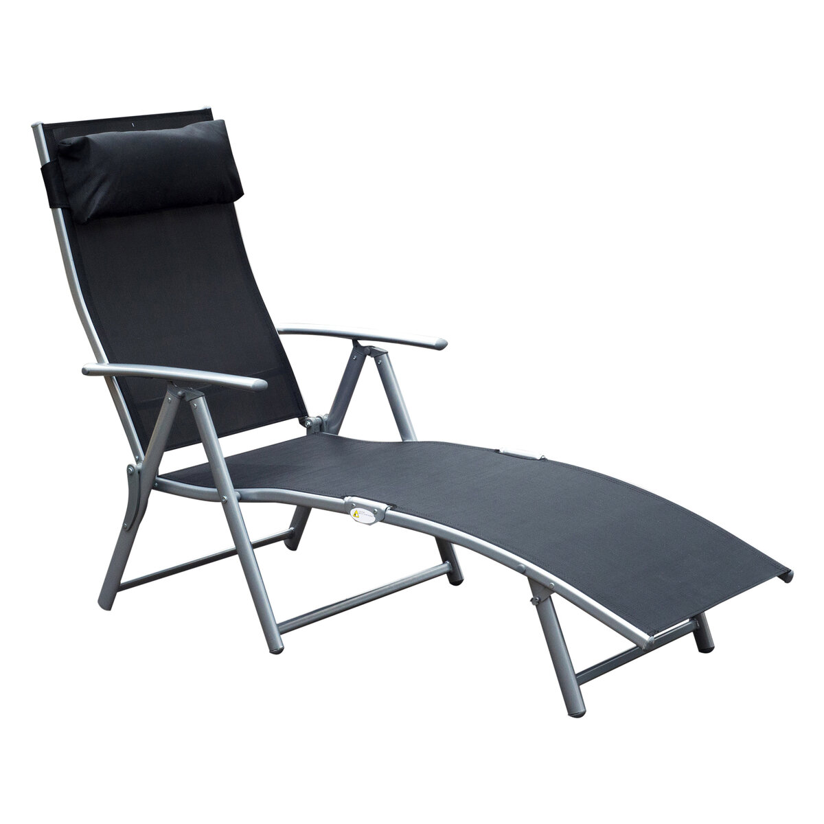 Outsunny transat chaise longue bain de soleil pliable dossier ...