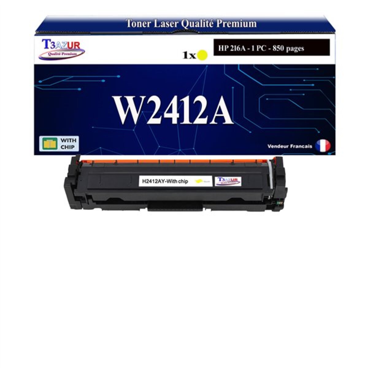 T3AZUR -Toner compatible avec HP W2412A (216A) pour HP Color LaserJet ...