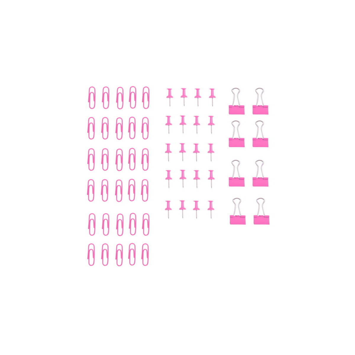 Lot de trombones epingles et minis pinces - couleur rose - La Poste
