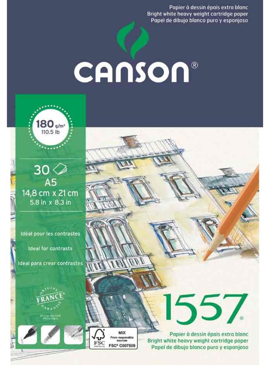 Bloc papier dessin '1557', A5, 180 g/m2, 30 feuilles CANSON - La Poste