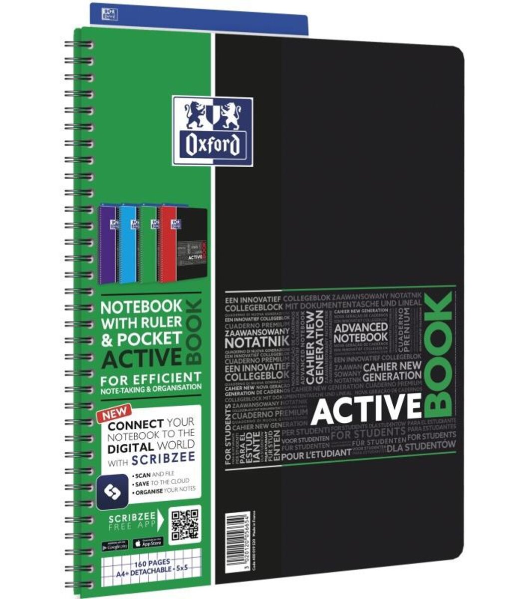 Cahier Polypro ACTIVEBOOK + Intercalaire 160 P 90G 240x297 mm Quadrillé ...