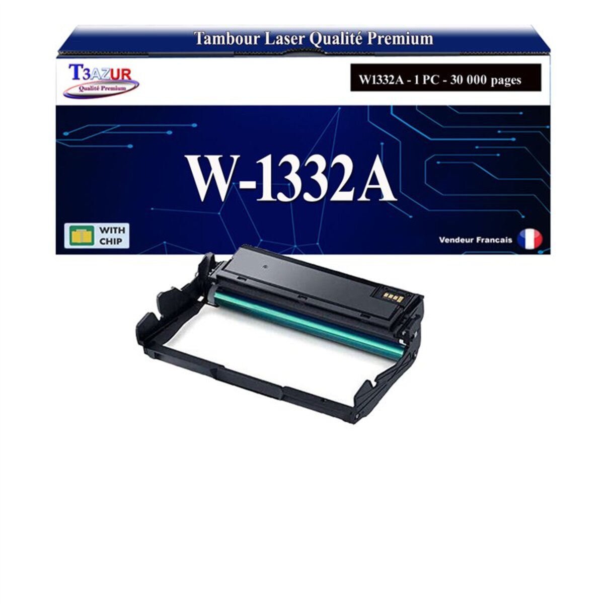 T3AZUR -Kit Tambour compatible avec HP W1332A (332A) pour HP Laser ...