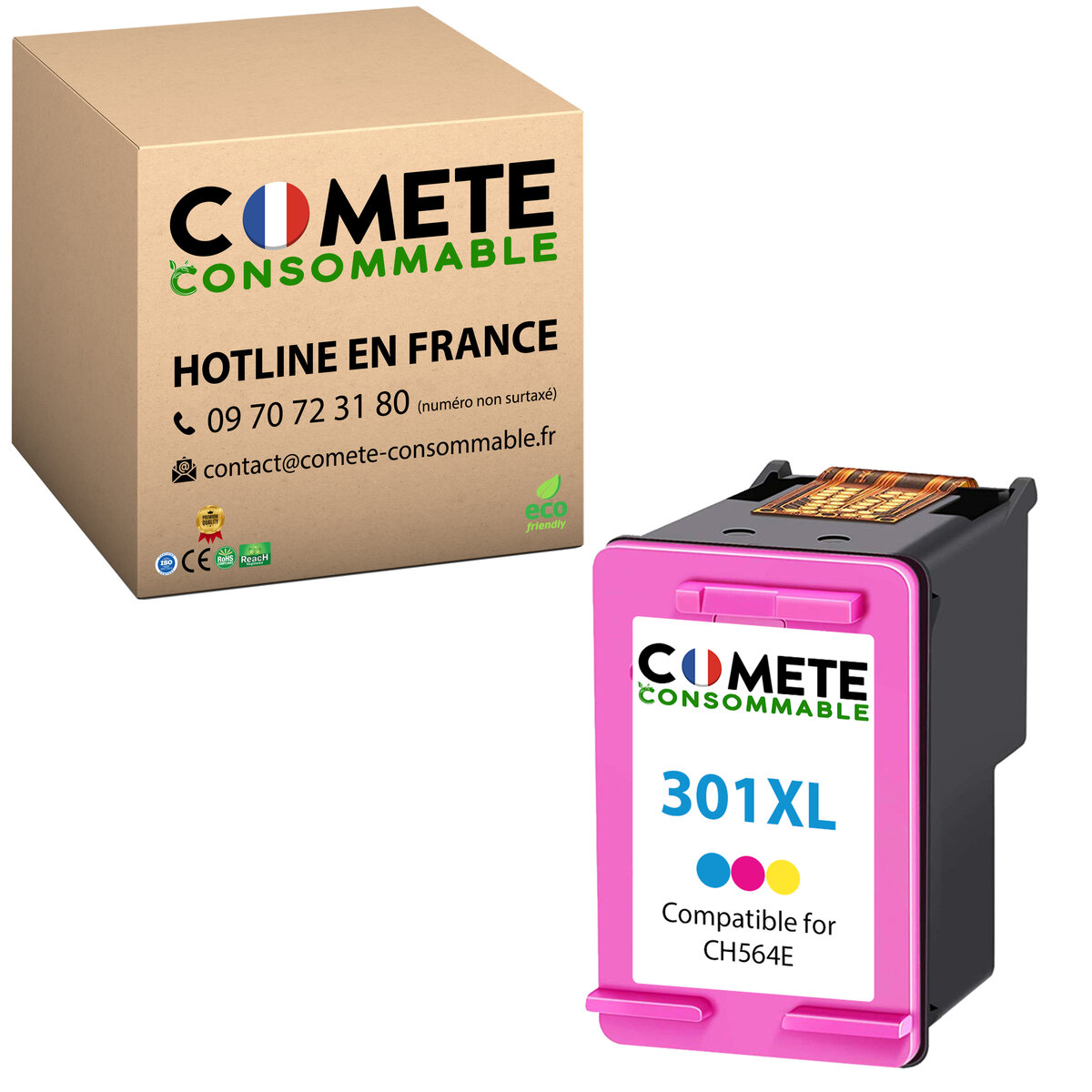 301XL - 1 cartouche compatible pour HP 301 XL - couleur - COMETE - La Poste