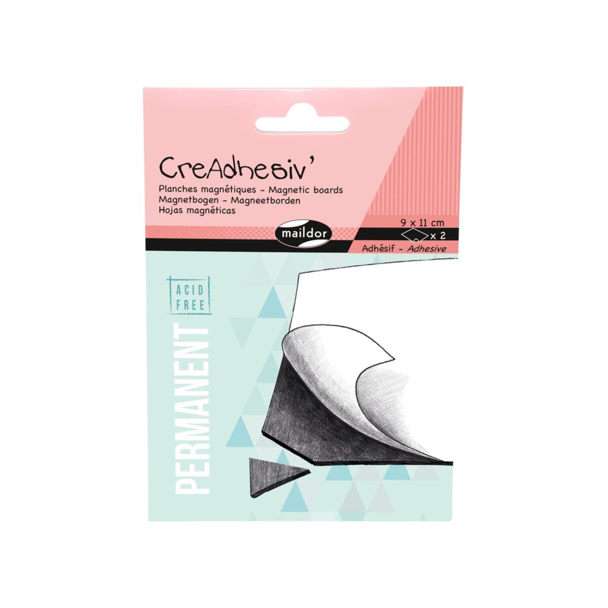 Maildor : creadhesiv - 2 planches 9x11cm magnétiques et adhésives à ...