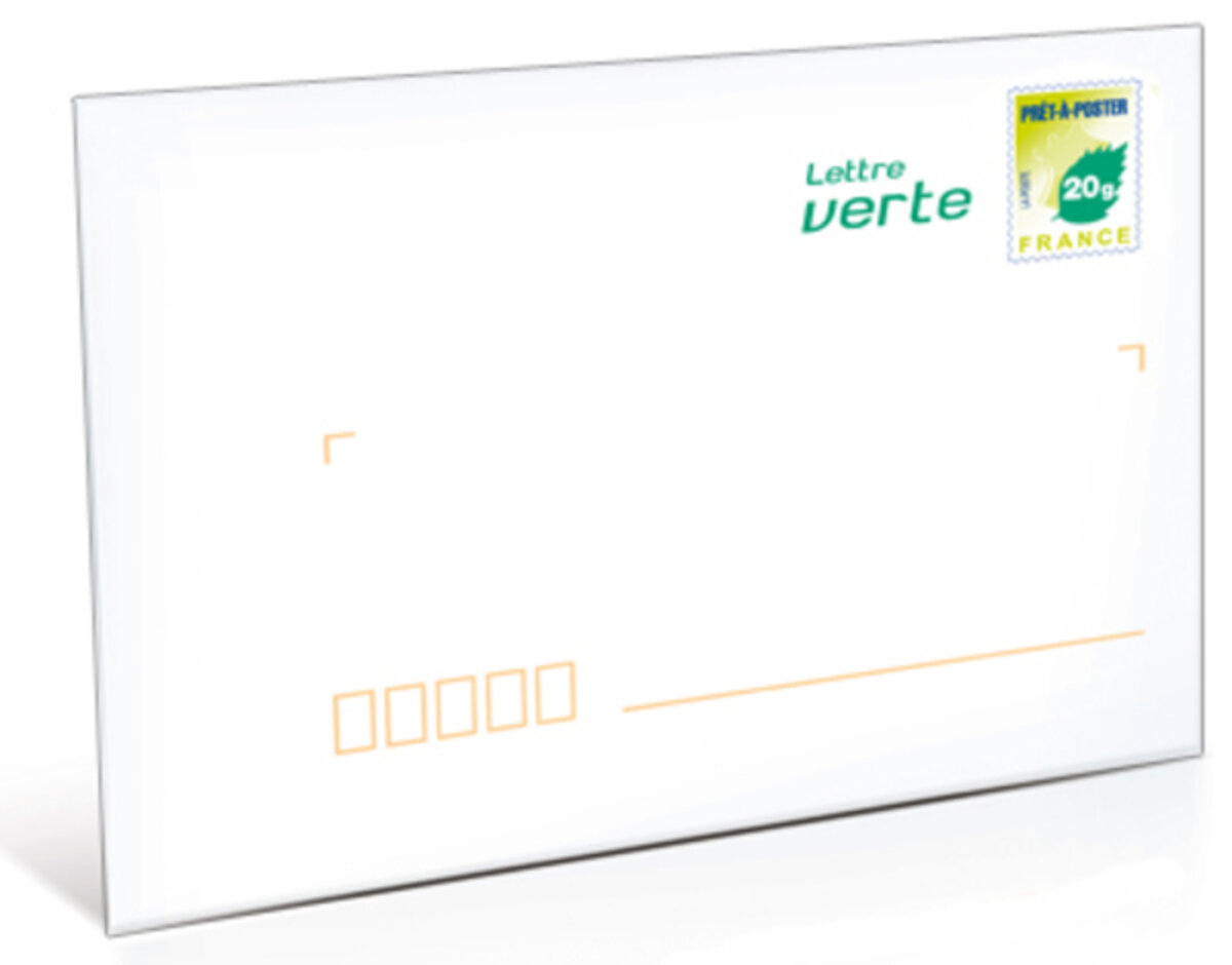 Prêt-à-Poster 20g - Lettre Verte - carré - Unité - La Poste