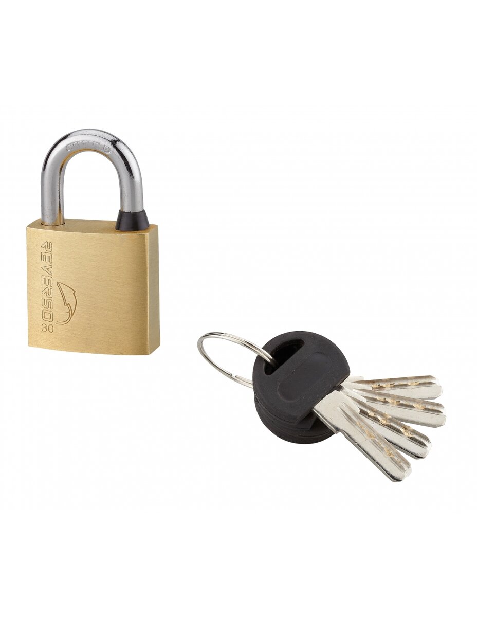 THIRARD - Cadenas à clé Reverso laiton extérieur anse acier 30mm 4 clés ...