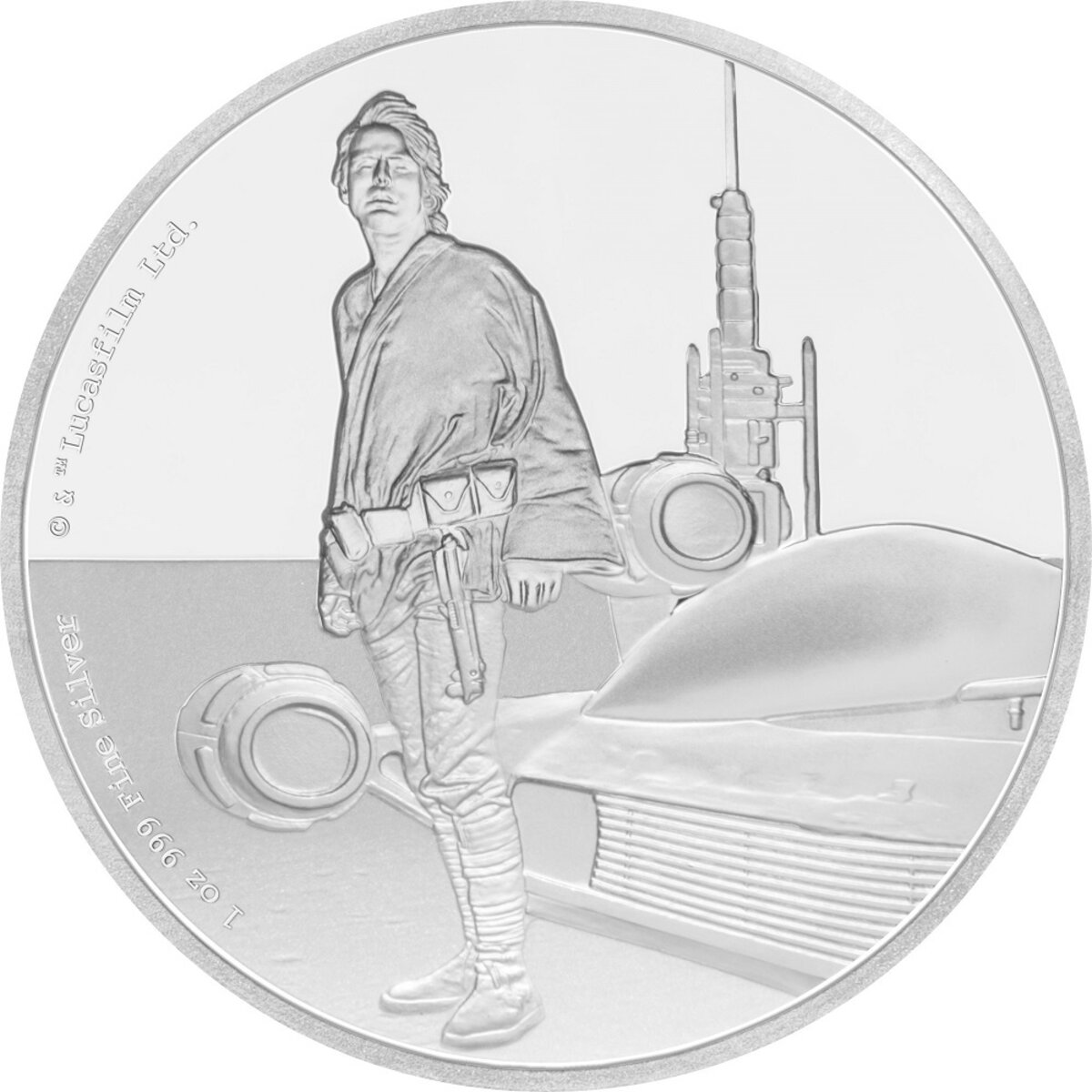 Pièce de monnaie 2 Dollars Niue 2017 1 once argent BE – Luke Skywalker ...