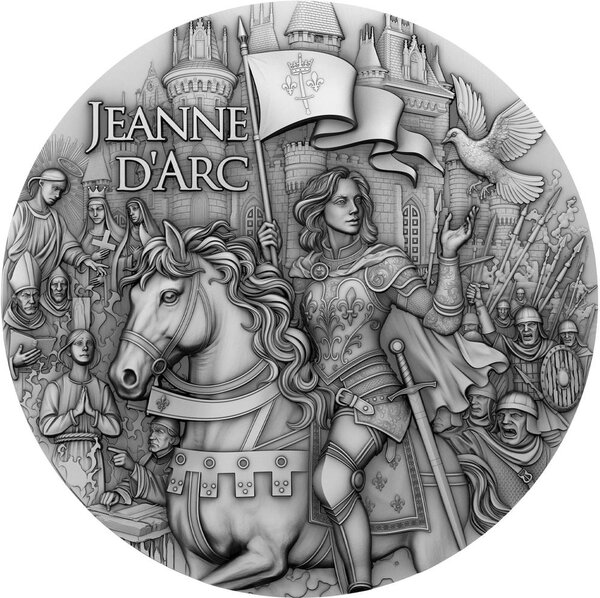 Monnaie JEANNE D ARC Flame of Faith 2 Oz Argent 5$ Niue 2025 - La Poste