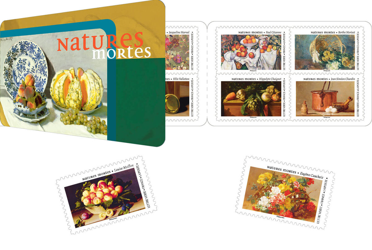 Carnet de 12 timbres - Natures mortes - Lettre Verte - La Poste